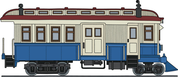 Vintage red motor railcar Royalty Free Vector Image