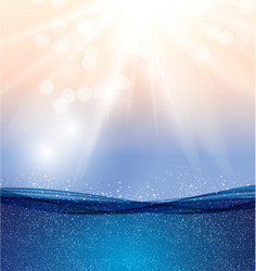 Transparent underwater blue ocean banner Vector Image