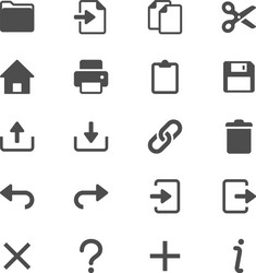 Application toolbar flat icons Royalty Free Vector Image