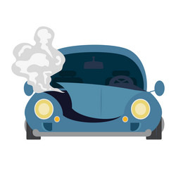 Blue car accident concept Royalty Free Vector Image