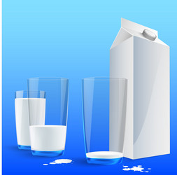 Milk carton with glass Royalty Free Vector Image