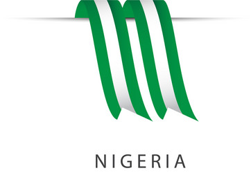 Nigeria ribbon flag template design Royalty Free Vector