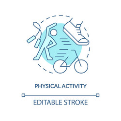 Physical activity blue gradient concept icon Vector Image