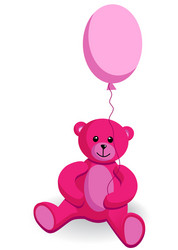 Pink teddy bear cartoon Royalty Free Vector Image