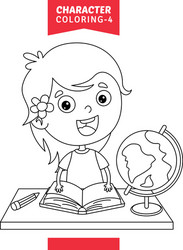 Character coloring page Royalty Free Vector Image