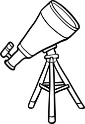 Telescope coloring page colored Royalty Free Vector Image
