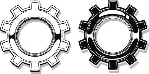 White Gear Vector Png