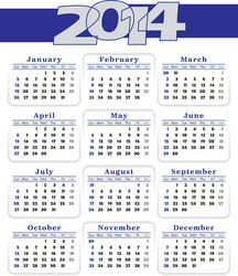 2014 new year calendar Royalty Free Vector Image
