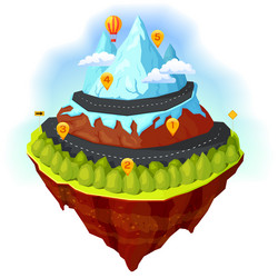 Cartoon game level map template with marks road Vector Image