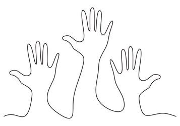 One continuous line drawing of palm hand human Vector Image