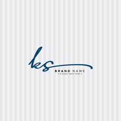 Handwritten signature logo for initial letter ks Vector Image