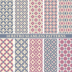Retro different seamless patterns tiling Vector Image