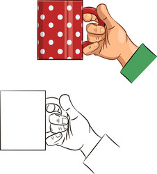 Tea cup in hand icon Royalty Free Vector Image