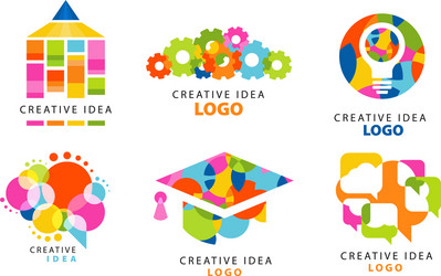 Creative idea logo templates collection colorful Vector Image