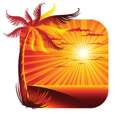 Orange sunset surfing beach Royalty Free Vector Image