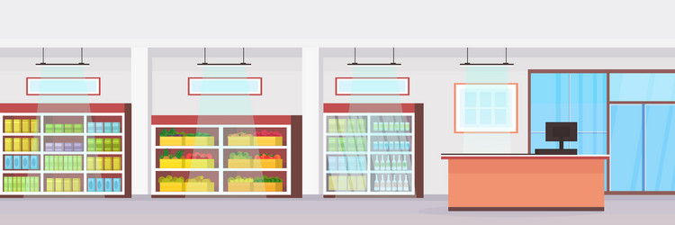 Supermarket interior Royalty Free Vector Image