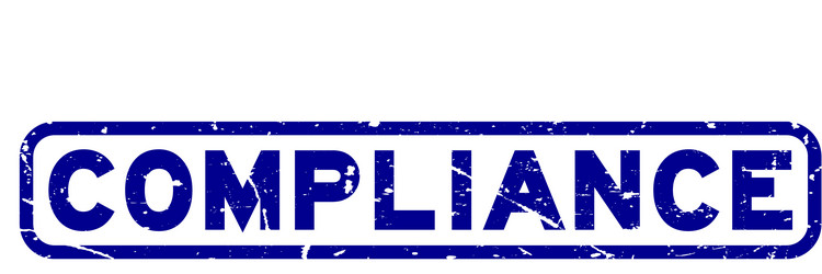 Grunge blue complied word rubber seal stamp Vector Image