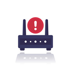 Router modem error icon linear design Royalty Free Vector