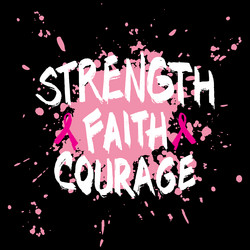 Hope strength courage hand lettering Royalty Free Vector