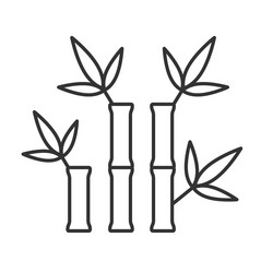 One single line drawing of bamboo trees Royalty Free Vector