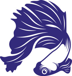 Betta fish fighting fish logo design template Vector Image