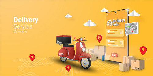 Food Delivery Application Vector Images (over 4,400)