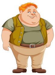 Fat male cartoon character Royalty Free Vector Image