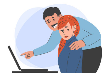 Sexual harassment in the office isolated Vector Image