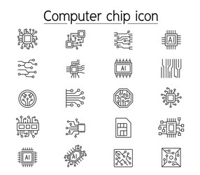 Computer chip icon Royalty Free Vector Image - VectorStock