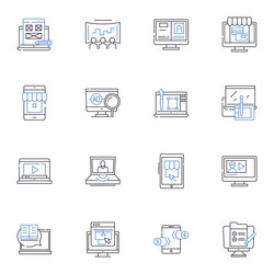 Statements line icons collection assertion claim Vector Image