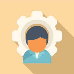 Gear support icon flat office service Royalty Free Vector