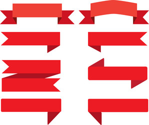 Red ribbon banner sign on white Royalty Free Vector Image