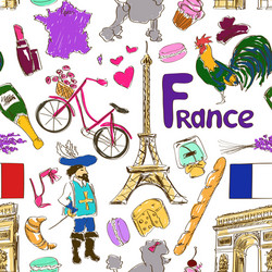 Paris seamless pattern Royalty Free Vector Image