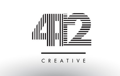 412 black and yellow number logo design Royalty Free Vector