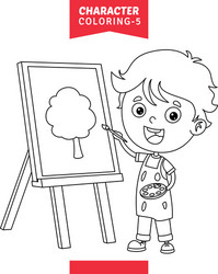 Character coloring page Royalty Free Vector Image