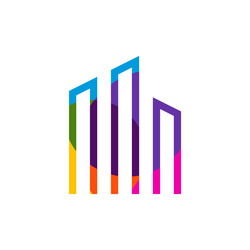 Colorful city logo design creative city logo Vector Image