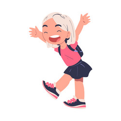 Cute girl elementary school student in casual Vector Image