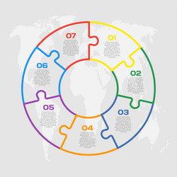 Diagram infographic for 7 steps circle puzzle Vector Image