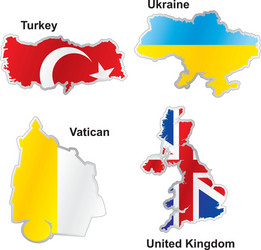 Europe map with countries flags incorporated Vector Image