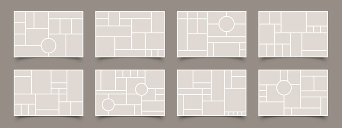 Square photo collage photos grid template Vector Image