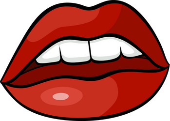 Pop art comic lips cartoon Royalty Free Vector Image