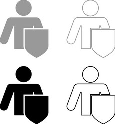 Cartoon of man or businessman with locked shield Vector Image