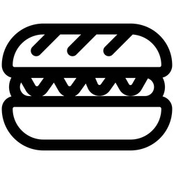 Stuffed pambazo outline Royalty Free Vector Image