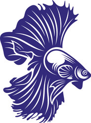 Betta fish fighting fish logo design template Vector Image