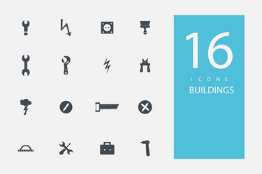 Collection icons in style flat gray color Vector Image