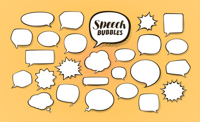 Set of comic speech bubbles cartoon Royalty Free Vector