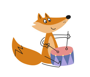 Cheering fox greeting animal character for kids Vector Image