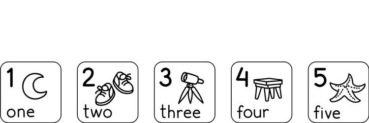 Education cards for learning to count from 1 10 Vector Image