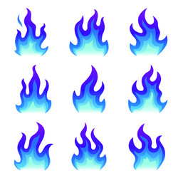 Blue fire symbol icon Royalty Free Vector Image
