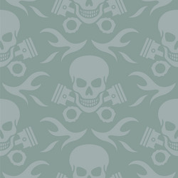 V8 engine emblem with skull and pistons Royalty Free Vector